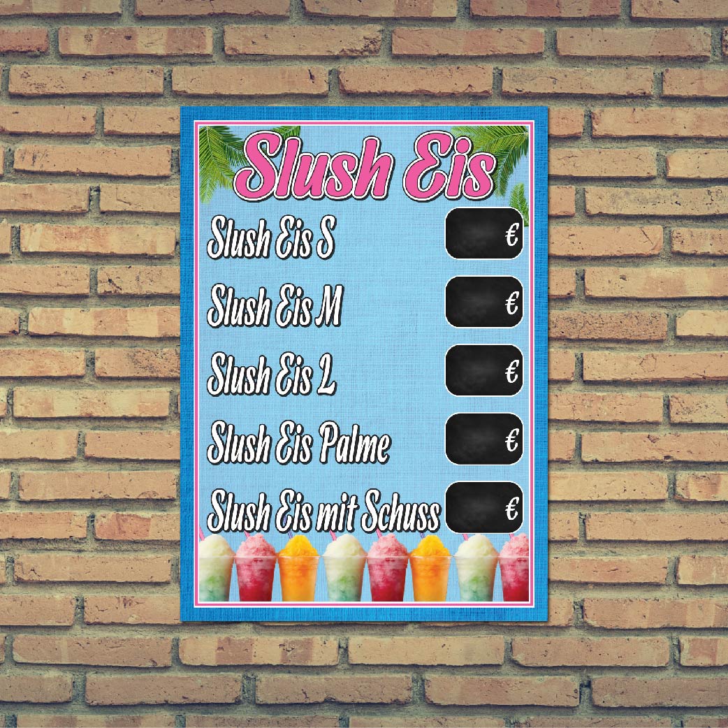 Slush Eis Preistafel – Werbedruckerei XXL